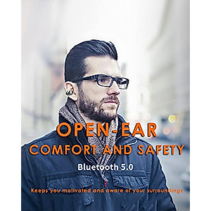 Open Ear Bone Conduction Earbuds Open Ear Clip on Headphones Wireless Bluetooth Bone Conducting Earphones Gym Sport Running Workout Ear Buds Comfortable Lightweight Earclip for Small Ear Canals Red