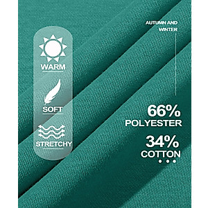 MAGCOMSEN Women's Pullover Crewneck Fleece Lined Sweatshirt Cozy Soft Cotton Winter Shirts Warm Long Sleeve Green XXL
