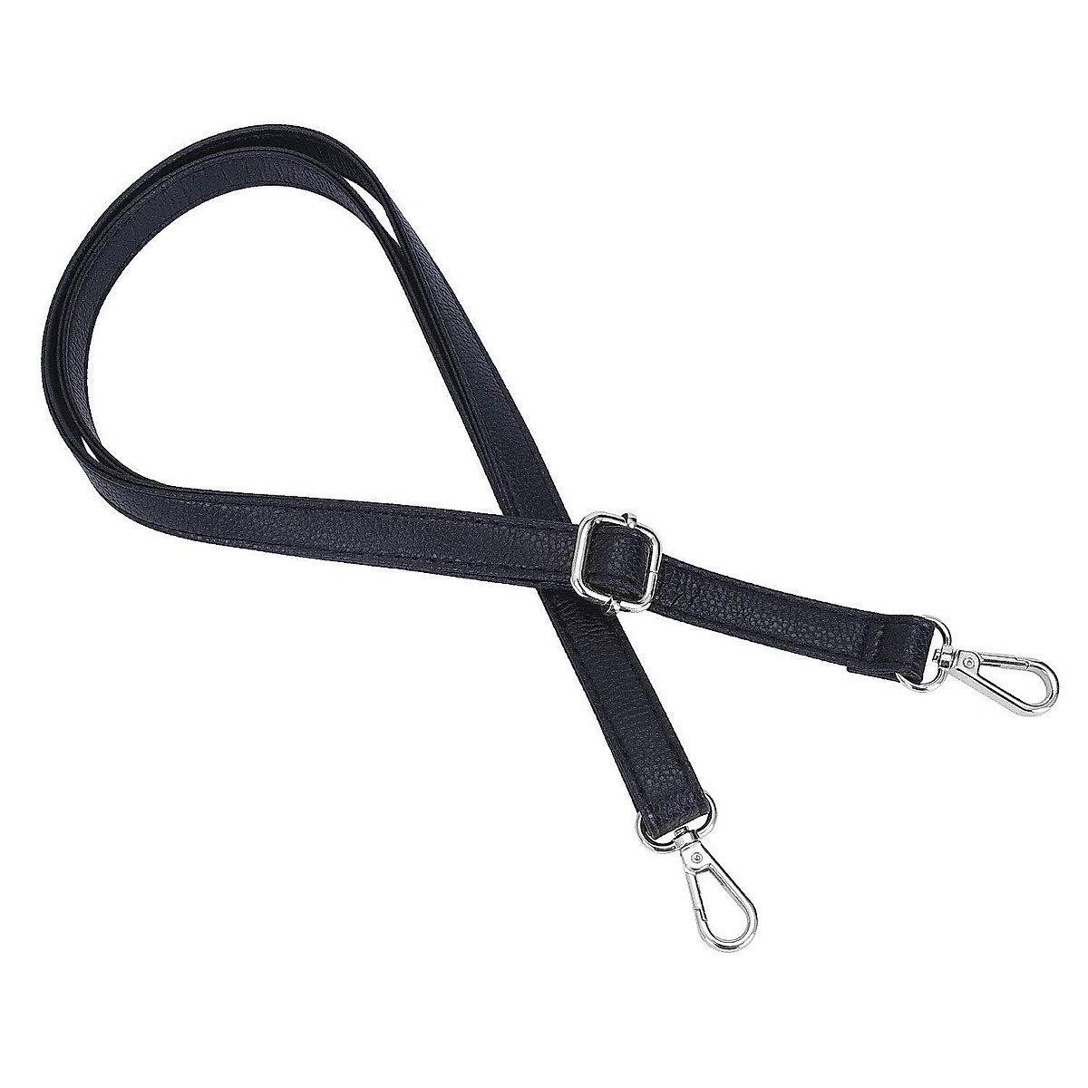 VanEnjoy Purse Strap Replacement with Tassel,Lichee Pattern Microfiber Leather for Crossbody Bag or Handbag,34-60" L*0.8" W,Silver Metal