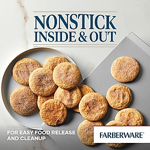 Farberware Insulated Bakeware Nonstick Cookie Baking Sheet, 15.5" x 20", Light Gray