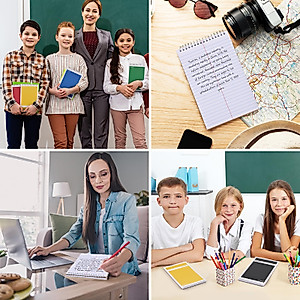 EOOUT Top Spiral Steno Pads 5 Pack, 6x9 Inches, 80 Sheets White Paper Gregg Rule, 5 Assorted Covers Steno Notebooks for Writing Notes in School, University, College, Office