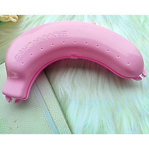 Travel Cute Banana Protector Storage Box Container, 3 Pack Outdoor Lunch Fruit Banana Protector Box Holder Banana Saver Case (Yellow, Green, Pink)