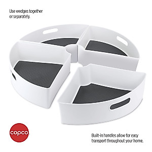 Copco Wedge Organizer for Lazy Susan, 10.8 x 16.7 x 4 Inch, White and Charcoal Gray