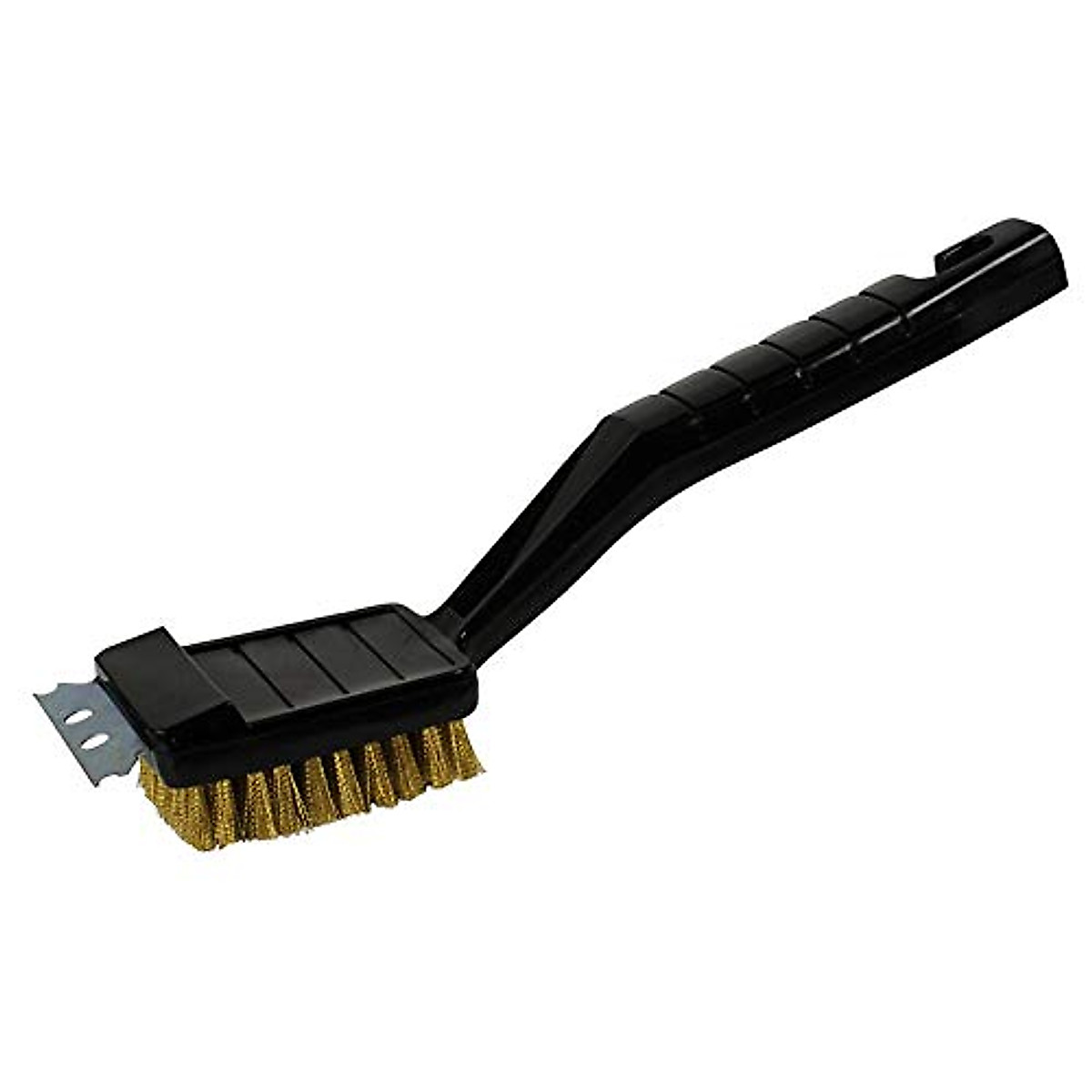 Quickie Grill Scrubbing Brush, Black, Crimped Bristles for Grill Cleaning with Scraper for Grill Grime