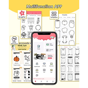 Memoqueen Mini Sticker Printer - M02 Wireless Pocket Printer, Compatible with iOS & Android, Photo Printer for Phone, for Fun Christmas Sticker, DIY Journal, New Year Gift, Black