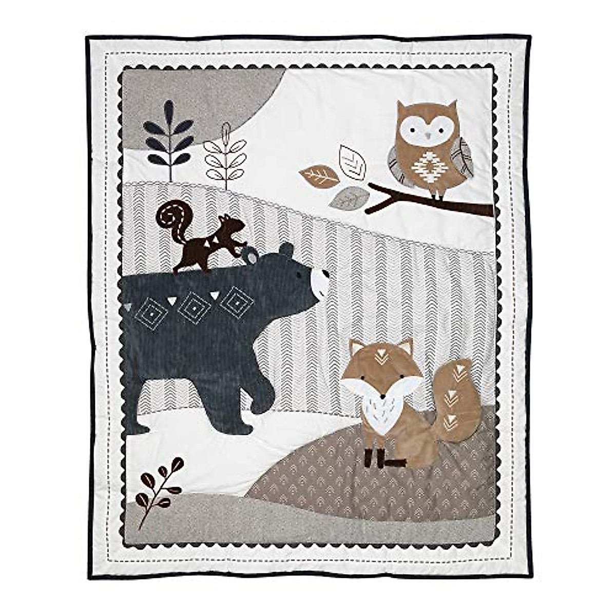 Lambs & Ivy Woodland Forest Animal Nursery 5-Piece Baby Crib Bedding Set - Gray