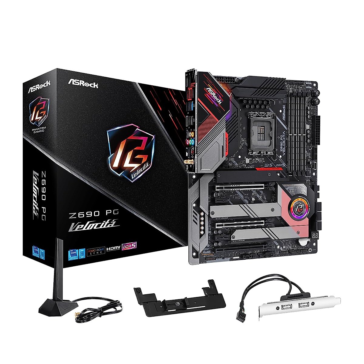 ASROCK Z690 PG Velocita Socket LGA1700/ Intel Z690/ DDR5/ SATA3&USB3.2/ M.2/ WiFi/ATX Motherboard