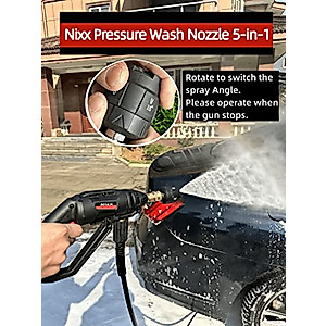 Snow Foam Cannon with 1/4 Inch Quick Connect Use to be Pressure Washer Sprayer Gun, 5-in-1 High Pressure Spray Nozzle Tips Car Wash Soap Attachment Kit, Foaming Cleaner Tool