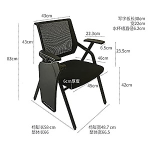 Student Chair With Desk Attached, Mesh Office Chair With Lumbar Support,Foldable Computer Desk Chair With Tablet Arm Writing Board And Cup Holder Metal Frame Backrest Table Chair ( Color : Orange )