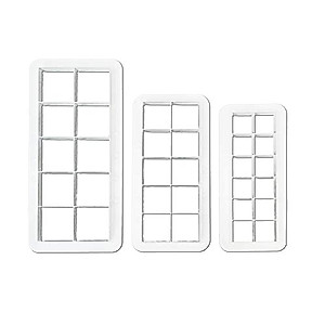 Clever Monster Square Cookie Cutter Set, Geometric Multicutter Square Cake Fondant Cutter, 3 Size Square Biscuit Cutters Cake Decorating