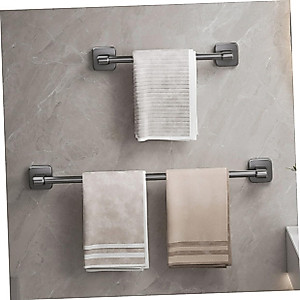 ABOOFAN Wall Nail- Single Pole Towel Hanger Gray 50cm Kitchen Cabinets Towel Rack Towel Bar Wall Mount Towel Organizer Bathroom Slipper Bathroom Racks Towel Holder Wall Heavy