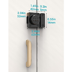 I-EASYDWW Combination Cabinet Latch, Keyless Drawer Lock, Easy to Install, Suitable for Kitchen Cabinet, Office Drawer, Wooden Furniture, One-Way Door, Etc (Black, 1 Pack)