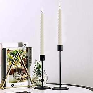 12 Pack 10 Inch Candlestick Candle Spiral Taper Candle Long Candles for Home,Centerpieces,Emergency Candle,Weddings,Parties and Special Occasions,White