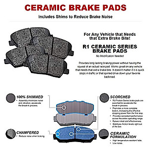 R1 Concepts Rear Brakes and Rotors Kit |Rear Brake Pads| Brake Rotors and Pads| Ceramic Brake Pads and Rotors - REB.44152.02