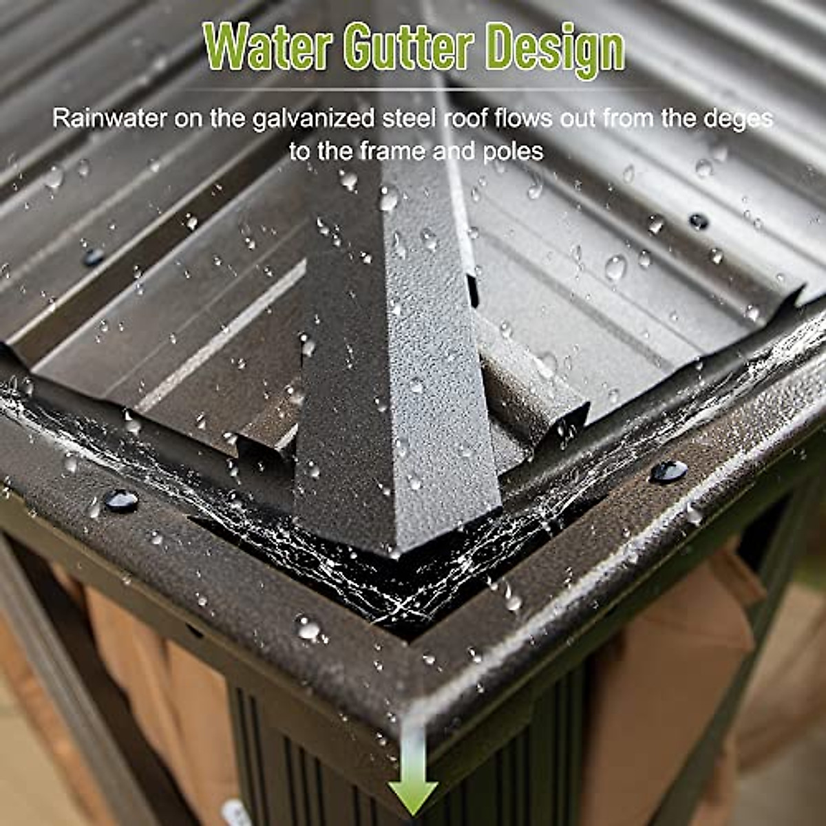 PHI VILLA 10' X 12' Outdoor Hardtop Gazebo on Clearance, Double Roof Gazebo with Curtains and Netting, Permanent Pavilion Gazebo with Aluminum Frame for Patios, Gardens, Lawns(Brown)