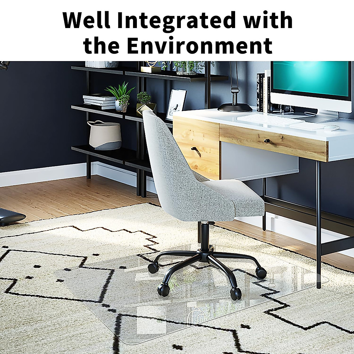 HEADMALL Rolling Chair Mat for Carpet Office Chair Floor Mats for Carpeted Floors 36 x 48 Inches Rectangle Clear Heavy Duty 0.14 Inches Thick (48x36 Inches)