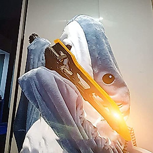 Shark Onesie Blanket, Shark Blanket Super Soft Cozy Flannel Hoodie, Shark Wearable Blanket Adult (74.8in*35.4in)