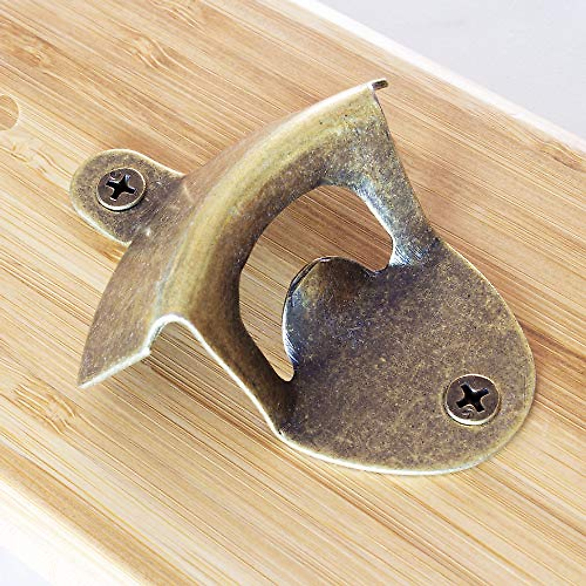 Totally Bamboo Wall Mounted Bottle Opener with Magnetic Cap Catcher