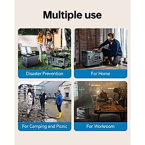 OUKITEL P5000 Solar Generator with 2x400W Solar Panel, 5120Wh LiFePO4 Power Station, 5x2200W AC Outlets (4000W Surge), UPS Battery Backup, 1000W MPPT Solar Input, for Emergency, Power Outage, Home