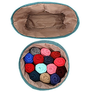 HOMEST Tote Crochet Bag, Yarn Storage Organizer, Knitting Bag with Custom Front Pockets for Crochet Hooks, Knitting Needles and Crochet Accessories, Turquoise