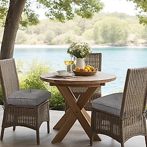 idee-home Outdoor Chair Cushions Set of 2, 5" Thick Outdoor Seat Cushion Waterproof Patio Furniture Cushions with Ties, Dining Chair Cushions 19" x 19" Indoor Chair Pads