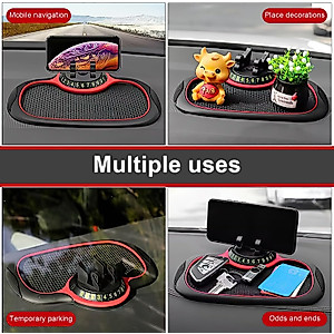 YCNASSS Multifunction Car Anti-Slip Mat Auto Phone Holder, Car Phone Mount Silicone Car Pad Mat, Universal Multifunction Car Dashboard Mat with Phone Holder for Phones, Keys, Gadgets