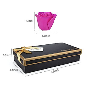 Bath Soap Rose Flower - Rose Petals for Bath, Floral Scented Rose Soap Petals Body Soap in Gift Box for Valentine's Day Anniversary Birthday Mothers Day, Gifts for Her (18 Pcs/Box Gradient Pink)