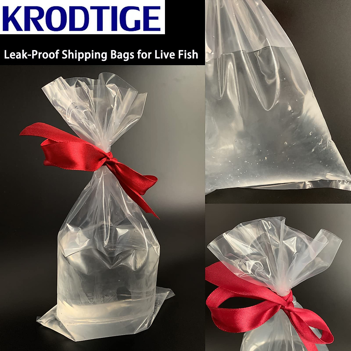 100 Pcs 8"x15" Clear Plastic Fish Bags,3 Mil Thick-Leak-Proof Shipping Bags,for Marine and Tropical Fish Transport,Bottom Seal Storing Leak-Proof Shipping Bags for Live Fish