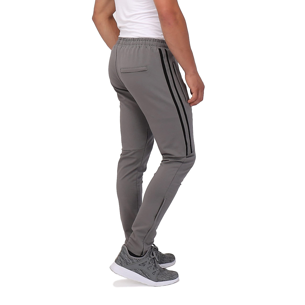 SCR SPORTSWEAR Mens Track Jogging Pants Joggers Sweatpants with Zipper Pockets 30/33/36 Inseam Tall (S-36 DPG-K849)