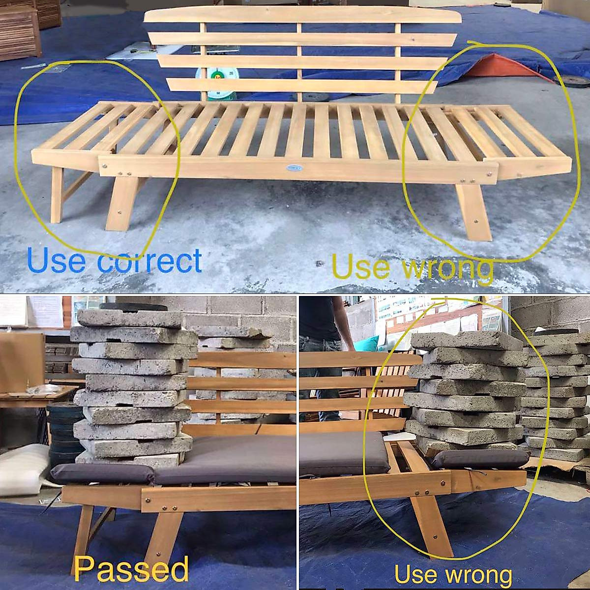 Tangkula Acacia Wood Patio Convertible Couch Sofa Bed with Adjustable Armrest, Outdoor Daybed with Cushion & Pillow, Folding Chaise Lounge Bench Ideal for Porch Courtyard Poolside (Dark Grey)