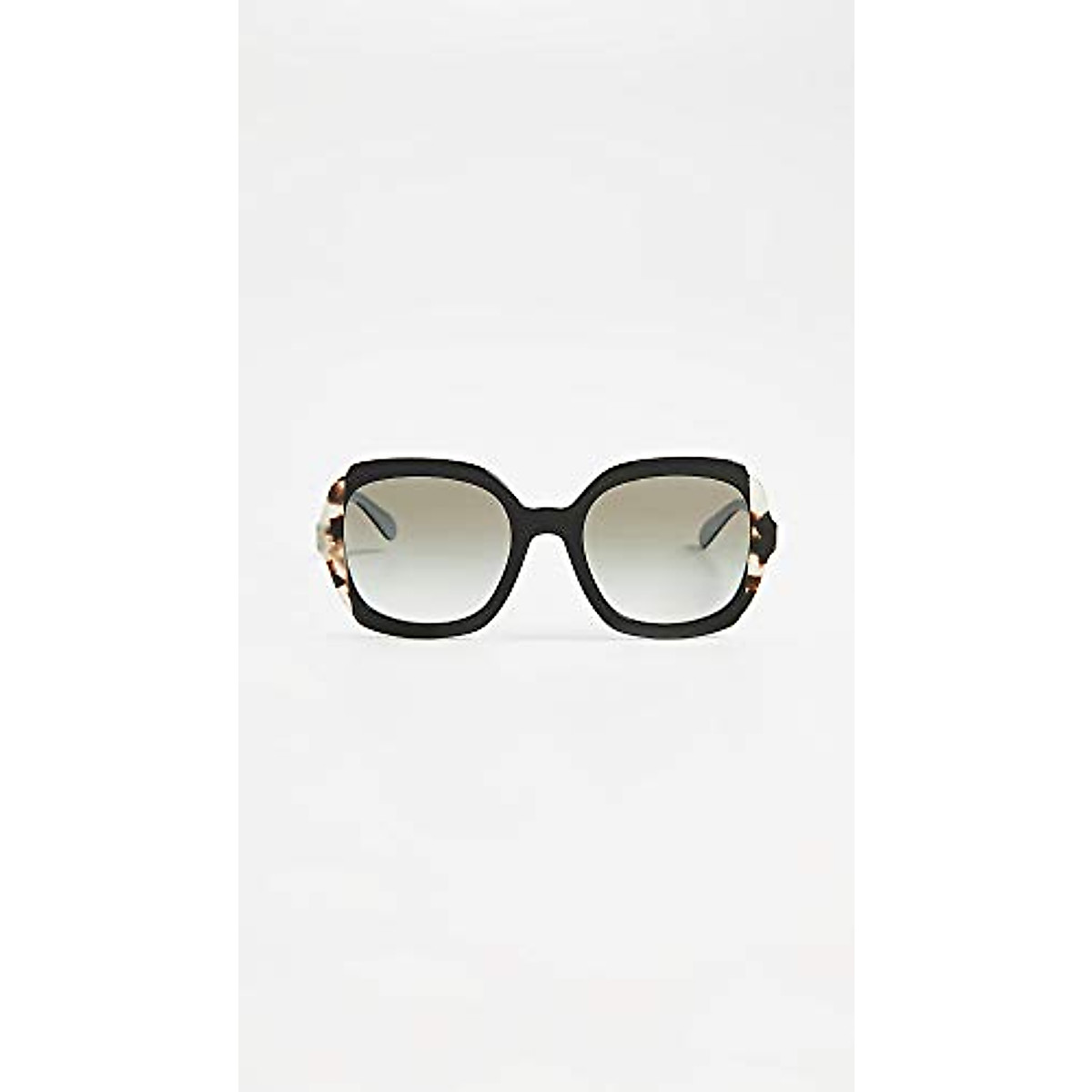 Prada Heritage PR 16US KHR0A7 Black Azure Spotted Brown Plastic Square Sunglasses Grey Gradient Lens