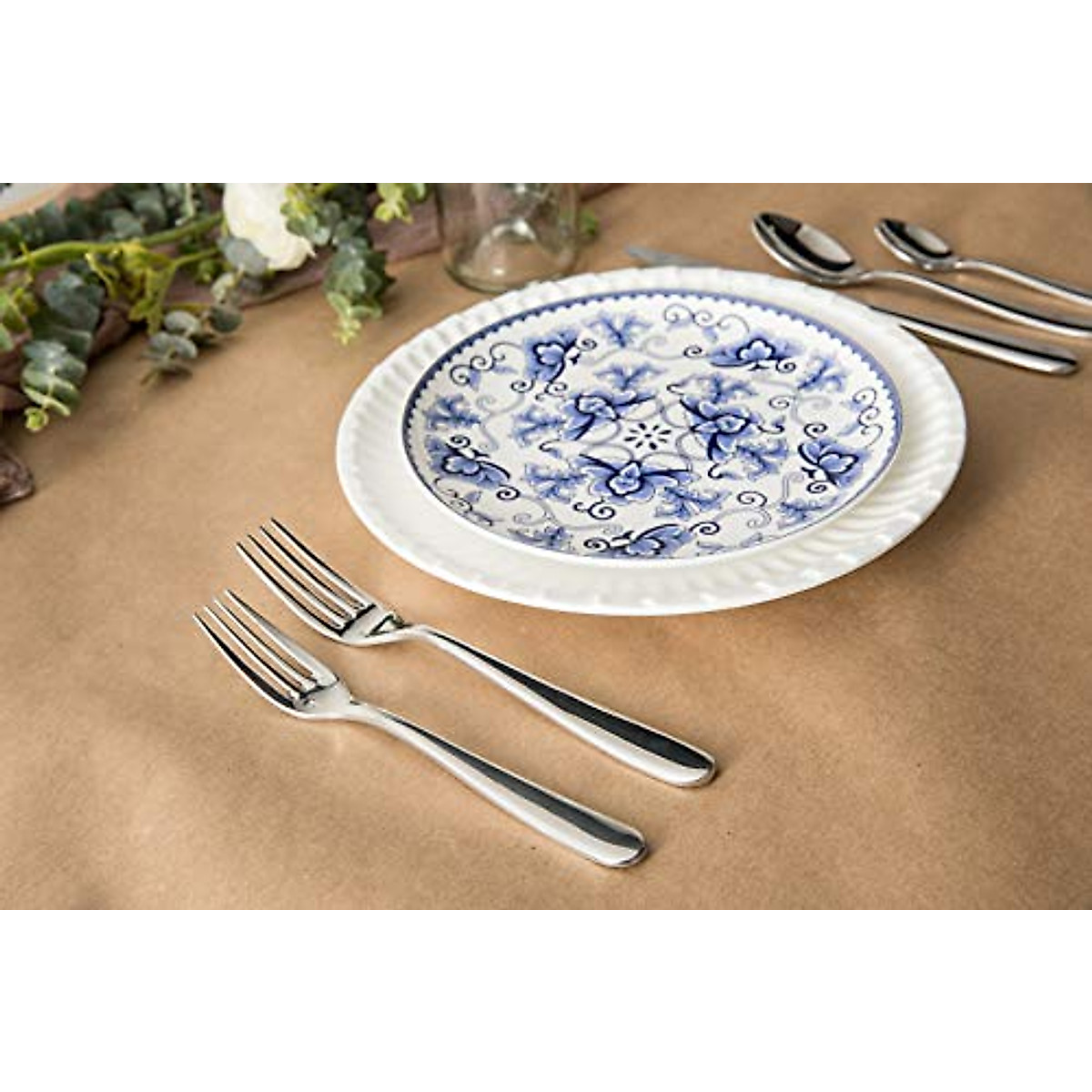 Fortessa Grand City Flatware 20 Piece Set, 10", Silver,