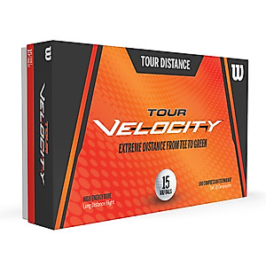 WILSON Sporting Goods Tour Velocity Distance 15-Ball Pack, White