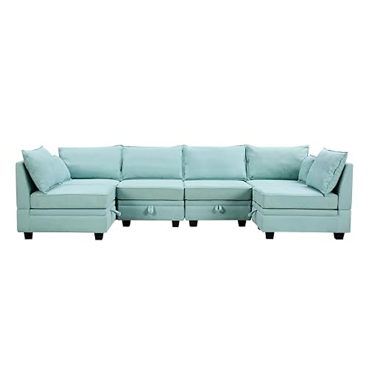 FULife Oversized U-Shaped Reversible Sectional Sofa with Chaise Lounge,Free Combination Convertible Modular Couch,Symmetrical Deep Seat Corner Couches w/Storage Seat,Comfy Upholstery Sleeper Sofá Bed