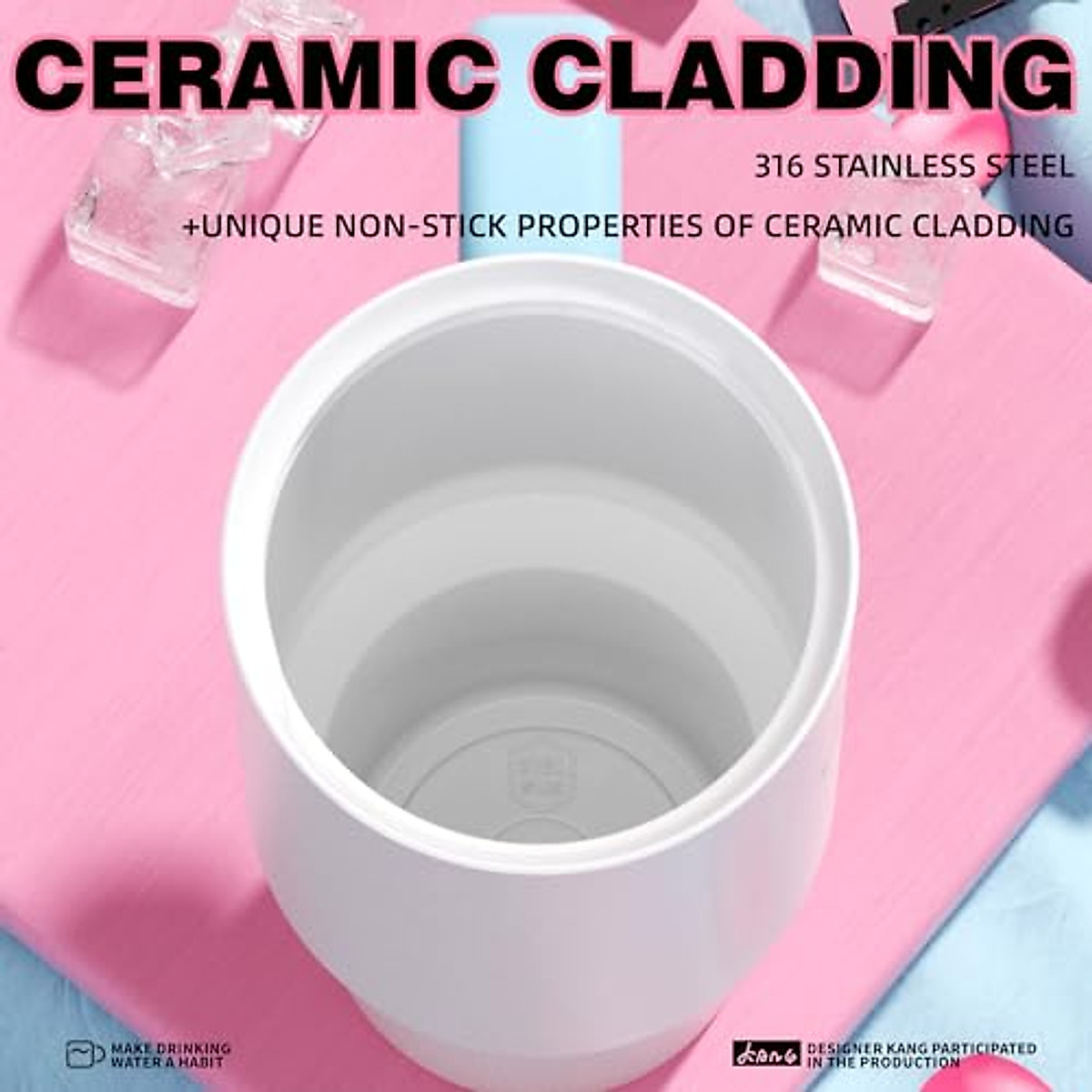 John Smith 40 oz Tumbler with Handle and Straw Reusable Stainless Steel Water Bottle Travel Mug Cupholder Friendly Gifts for Women Men Him Her (Black)