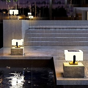 BEMITH Solar Post Lights Outdoor Stainless Steel Waterproof Courtyard Column Light Square Wall Stigma Lamps Decorations Landscape Lighting for Garden Villa Gate Fit 4X4, 5X5 Or 6X6 Wooden Posts