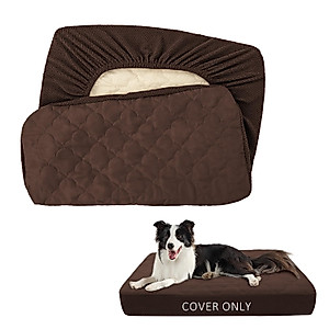 CHHKON Dog Bed Covers Replacement Washable Waterproof Pet Puppy Bed Cover for Dog(Brown,36x27x6 inch)