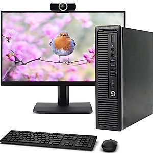 HP 800 G1 USFF Computer Desktop PC, Intel Core i5 3.2GHz Processor, 8GB Ram, 500GB Hard Drive, WiFi | Bluetooth, 1080p Webcam, Wireless Keyboard & Mouse, 20 Inch Monitor, Windows 10 (Renewed)