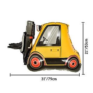 Construction Balloons Truck Excavator Forklift Crane Foil Balloon Car Balloons Vehicles Balloons for Kids Boys Birthday Party Construction Theme Party Decoration Supplies