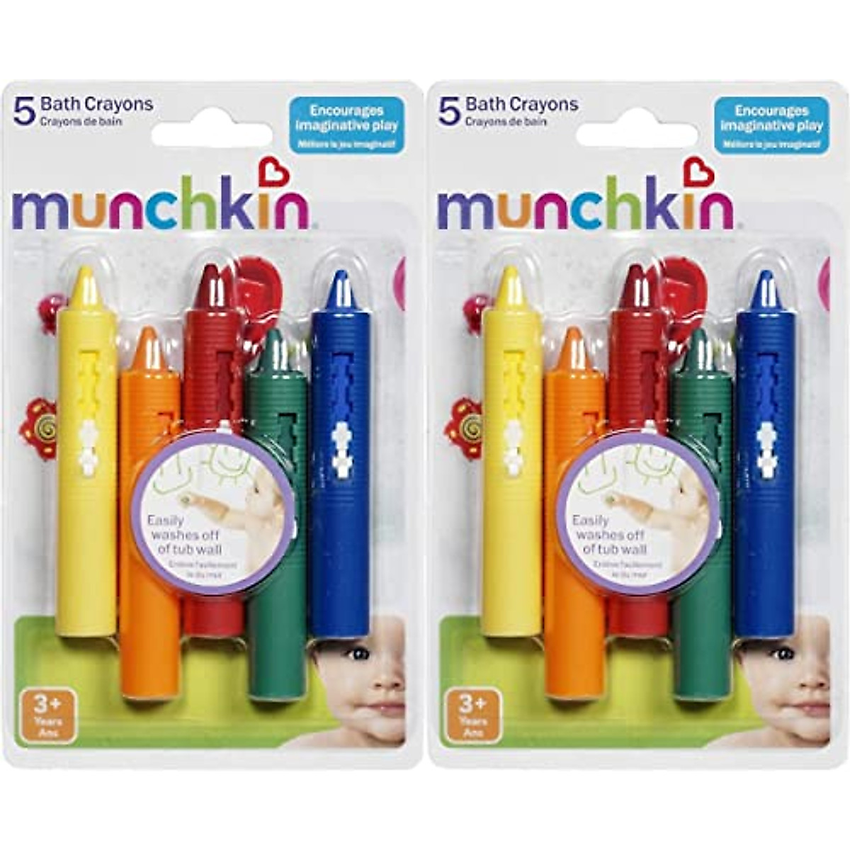 Munchkin 5 Piece Bath Crayons Set (Pack of 2)