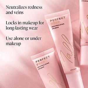 Mally Perfect Prep Neutralizing Tinted Face Primer Fair- 1 Fl Oz - Color-correcting Primer Makeup with Hyaluronic Acid - Long-Wear Foundation Face Primer