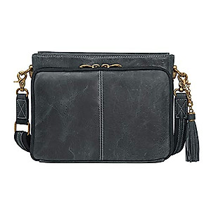 Gun Tote'n Mamas womens Tote'n (Grey) Distressed Buffalo Leather Crossbody Organizer Purse by Gun Tote n Mamas, Grey, Medium US