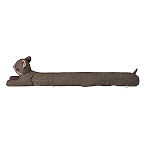 Elements Cute Draft Stopper for Home and Office - Brown Tweed Cat Weighted Fabric Animal Draft Stopper, 35-Inch