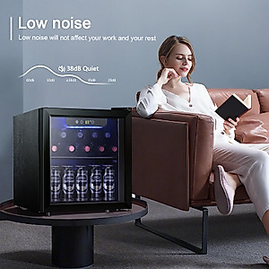 Antarctic Star 12 Bottle Wine Cellar - Mini Beverage Fridge for Wine, 48 Can Small Wine Cooler for Home and Bar, Electronic Temperature Knob Control, 1.3 Cu. Ft.