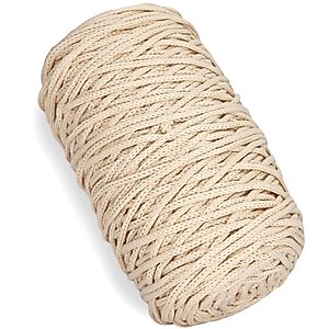1 PCS 200g Cotton Yarn - 164 Yards Hollow Knitted Crochet Yarn for DIY Handbag, Purse, Basket, Cushion, Bag