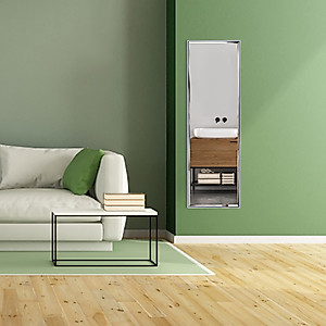 PETAFLOP 14x48 Inch Full Length Mirror Wall Mounted or Over The Door Hanging, Large Body Mirror with Rectangular Framed for Bedroom Bathroom Living Room Decor, White