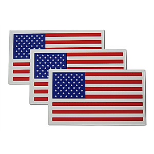 Small American Flag Patriotic Military Magnets Set Mini Rectangles in Classic Red, White, & Blue US Design (3 Pieces)