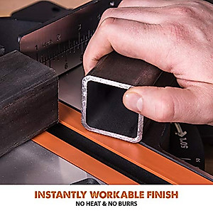 Evolution Power Tools R255SMS+ PLUS 10-Inch Sliding Miter Saw Plus Multi-Material Multi-Purpose Cutting Cuts Metal, Plastic, Wood & More 0˚ - 45˚ Bevel & 50˚ - 50˚ Miter Angles TCT Blade Included