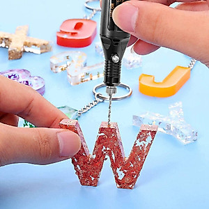 Uolor Electric Corded Hand Drill Kit, Pin Vise Set with 17Pcs Twist Drill Bit, 10Pcs Collet and 200Pcs Screw Eye Pin for Resin Wood Plastic Polymer Clay Keychain Pendant Earring Jewelry Making - Uolor