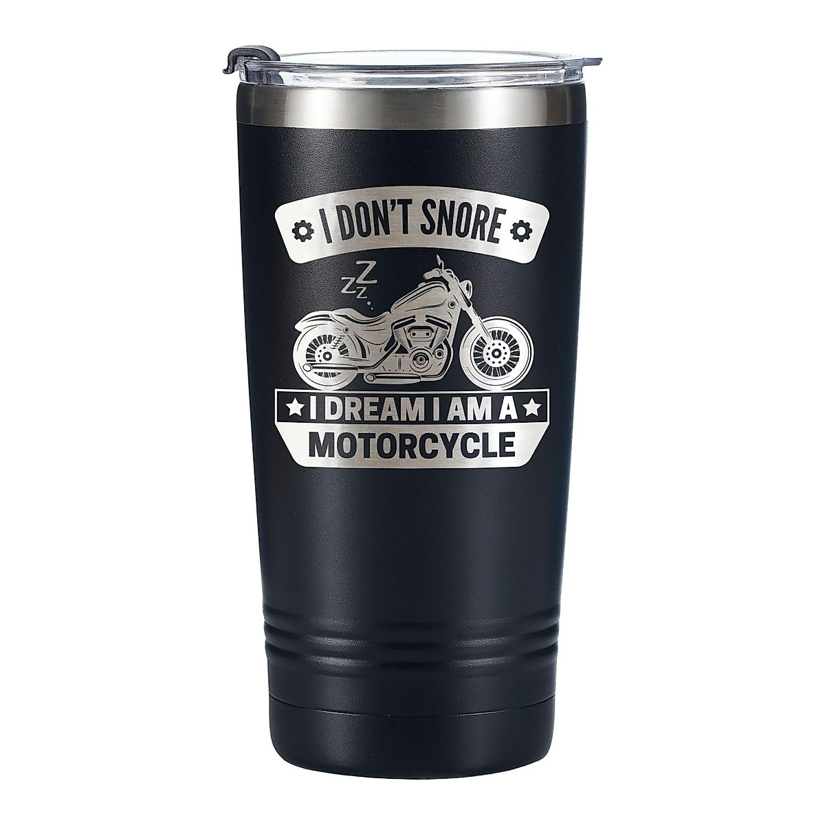 Onebttl Motorcycle Gifts for Men, I Don't Snore I Dream I'm a Motorcycle, Tumbler Travel Coffee Mug, Dad Grandpa Biker Rider, Stainless Steel 20oz/590ml - Design C